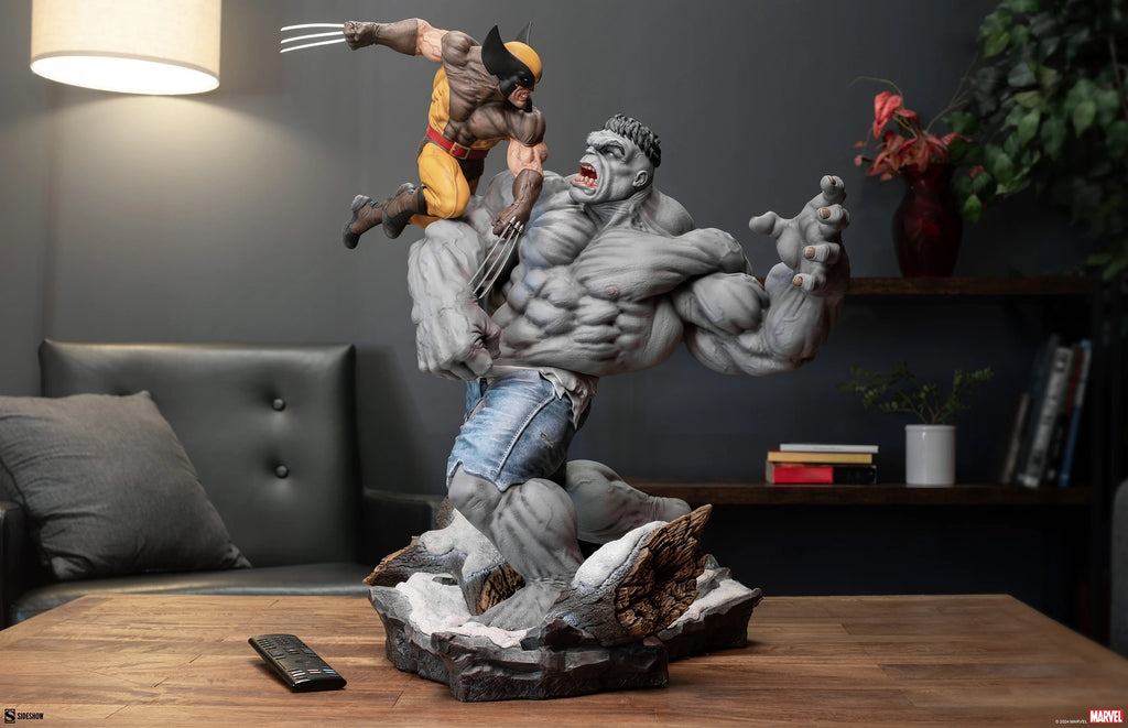 Estátua Grey Hulk vs Wolverine - Marvel Collectble - Maquette - SIdesh ...
